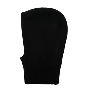 JIL SANDER Ribbed-trim Wool Balaclava - Black