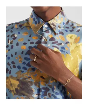 Fendi Allover Falena Printed Short Sleeved Shirt - Blue