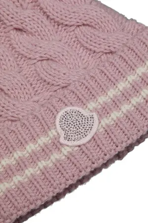 Moncler Wool Beanie With Pom Pom And Logo Detail - Multicolor