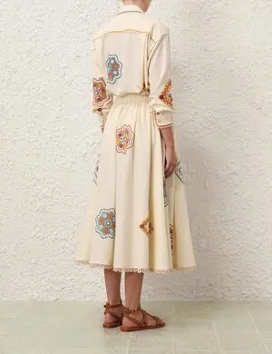 Zimmermann Ottie Flared Midi Skirt