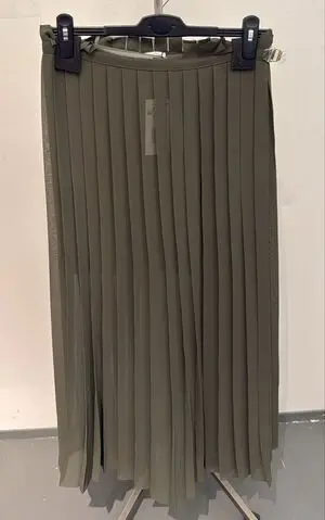 AMI Paris High-waisted Pleated Maxi Skirt - Green