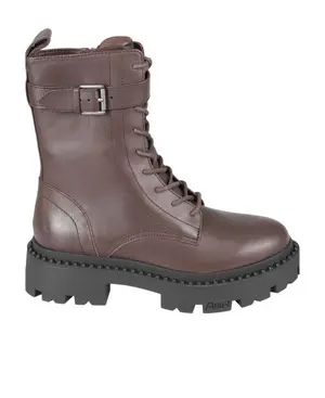 Ash Lace Up Short Boots With Buckle Detail