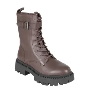 Ash Lace Up Short Boots With Buckle Detail