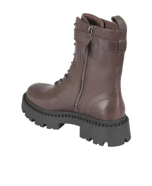 Ash Lace Up Short Boots With Buckle Detail