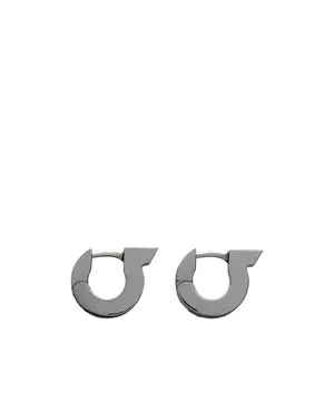 FERRAGAMO Gancini Crystal Hoop Earrings - Black