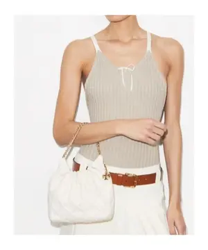 Tory Burch Fleming Drawstring Hobo Bag - Light Frost