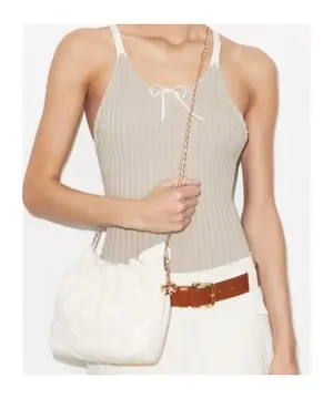 Tory Burch Fleming Drawstring Hobo Bag - Light Frost