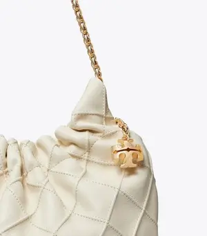 Tory Burch Fleming Drawstring Hobo Bag - Light Frost