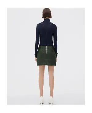 Bottega Veneta Intrecciato Leather Mini Skirt