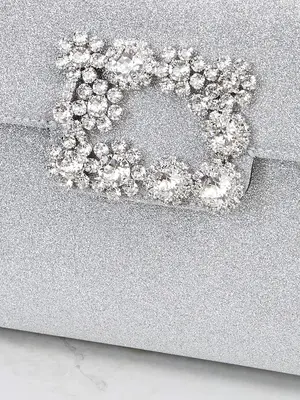ROGER VIVIER Flower Strass Buckle Clutch Bag