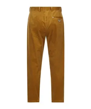 Prada Triangle Logo Tapered-leg Corduroy Trousers