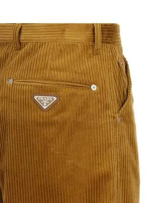 Prada Triangle Logo Tapered-leg Corduroy Trousers