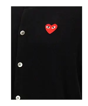 Play Comme Des Garcon Heart-logo Button Cardigan
