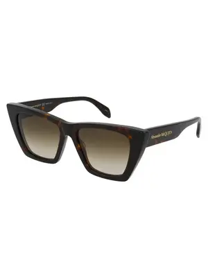 Alexander McQueen Cat Eye Frame Sunglasses - Brown