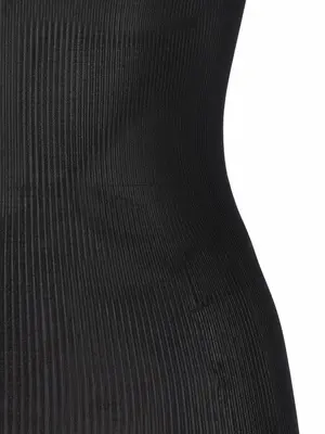 Saint Laurent Ribbed Lace Trim Tank Top - Black