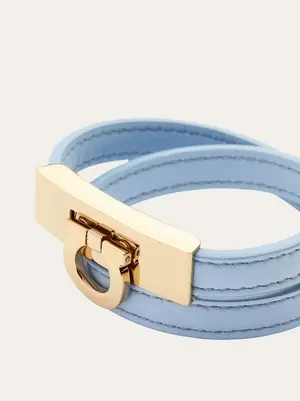 FERRAGAMO Gancini Double Twist Bracelet - Light Blue