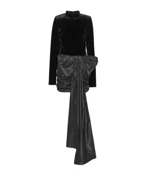 ROTATE BY BIRGER CHRISTENSEN Velvet Bow Mini Dress
