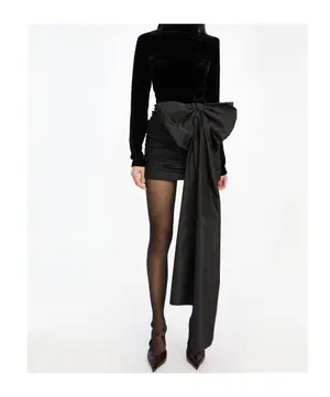 ROTATE BY BIRGER CHRISTENSEN Velvet Bow Mini Dress