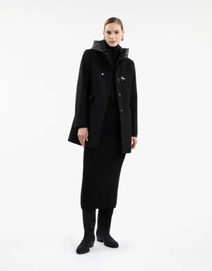 FAY Long Sleeved Hooded Coat - Black
