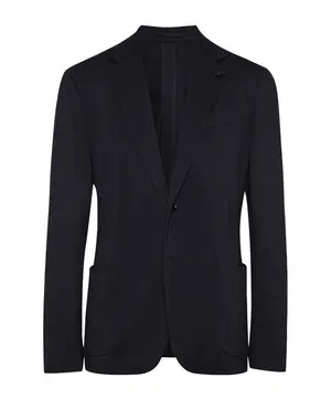 LARDINI Wool Blazer With Drawstring Waist - Black