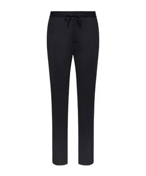 LARDINI Wool Blazer With Drawstring Waist - Black