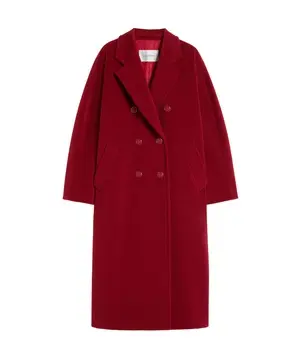 Max Mara Double-breasted Belted Long Coat - Deep Red