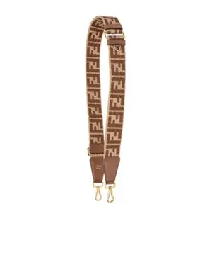 Fendi Ff Jacquard Shoulder Strap - Hazelnut Color