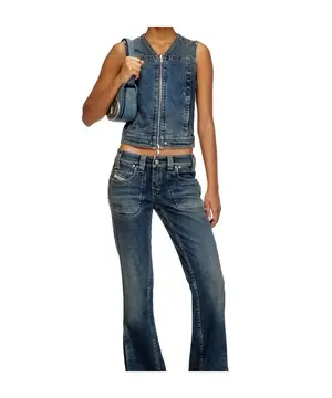 DIESEL® De-proof-re Zipped Denim Vest - Dark Blue