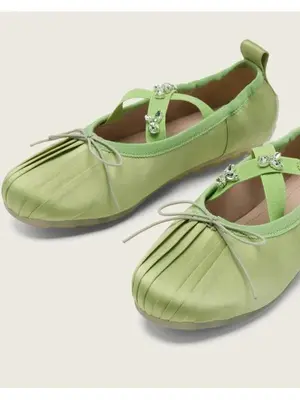 Simone Rocha Bow Ballet Flats - Matcha/mint