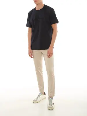Giorgio Armani Logo Embroidered Crewneck T-shirt - Black