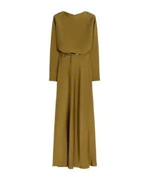 Max Mara Serpentola Long-sleeved Dress - Khaki