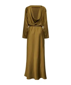 Max Mara Serpentola Long-sleeved Dress - Khaki