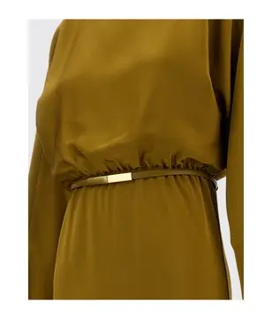 Max Mara Serpentola Long-sleeved Dress - Khaki