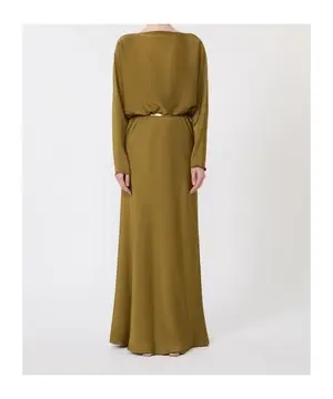 Max Mara Serpentola Long-sleeved Dress - Khaki