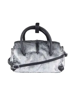 ZANELLATO Double-handled Shoulder Bag With Sequins And Turn-lock Closure - White
