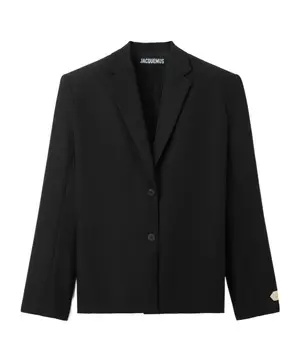 Jacquemus Single-breasted Wool Blazer With Embroidered Patch