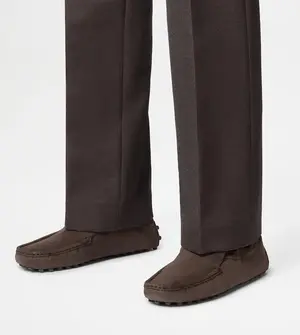TOD'S Suede Gommino Loafers With Wool Lining