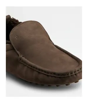 TOD'S Suede Gommino Loafers With Wool Lining