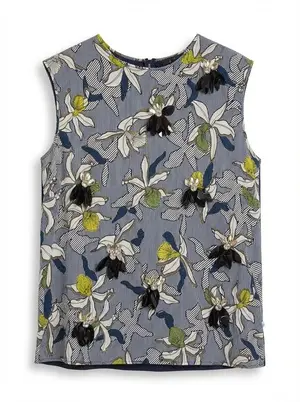 Sportmax Sleeveless Embellished Silk Top