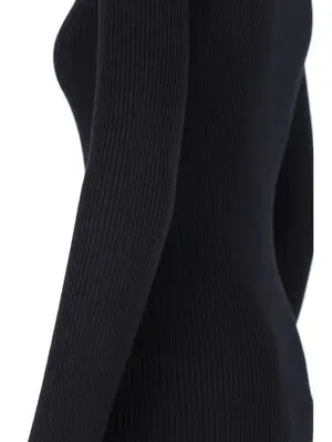 NILI LOTAN Roxy Ribbed Knit Maxi Dress With Button Closure