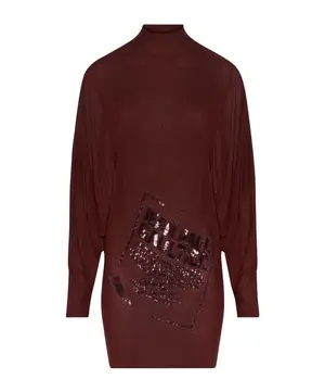 JEAN PAUL GAULTIER Turtleneck Dress With Sequin Embellishments And Batwing Sleeves