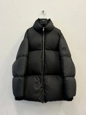 Celine Long Puffer Jacket In Light Nylon