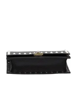 Valentino Garavani Rockstud Foldover Top Crossbody Bag - Black