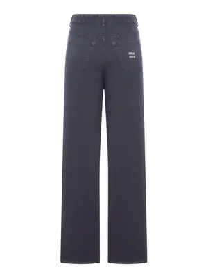 Miu Miu Logo Embroidered Denim Jeans - No
