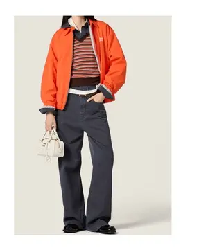 Miu Miu Logo Embroidered Denim Jeans - No