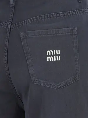 Miu Miu Logo Embroidered Denim Jeans - No