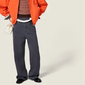 Miu Miu Logo Embroidered Denim Jeans - No