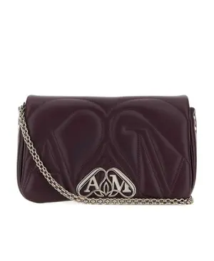 Alexander McQueen Seal Logo Plaque Small Shoulder Bag - Black