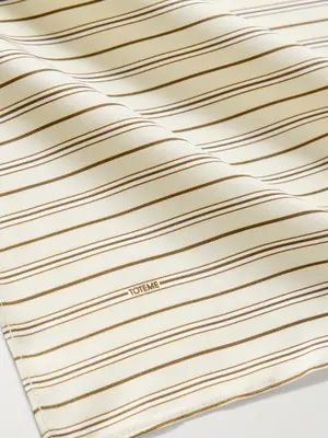 TOTEME Striped Silk Scarf - Beige