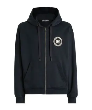 Dolce & Gabbana Logo Patch Zip Hoodie